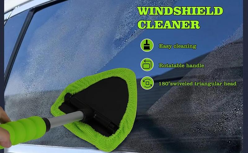 Windshield Cleaning Tool, Microfiber Car Window Cleaner with 4 Reusable ...