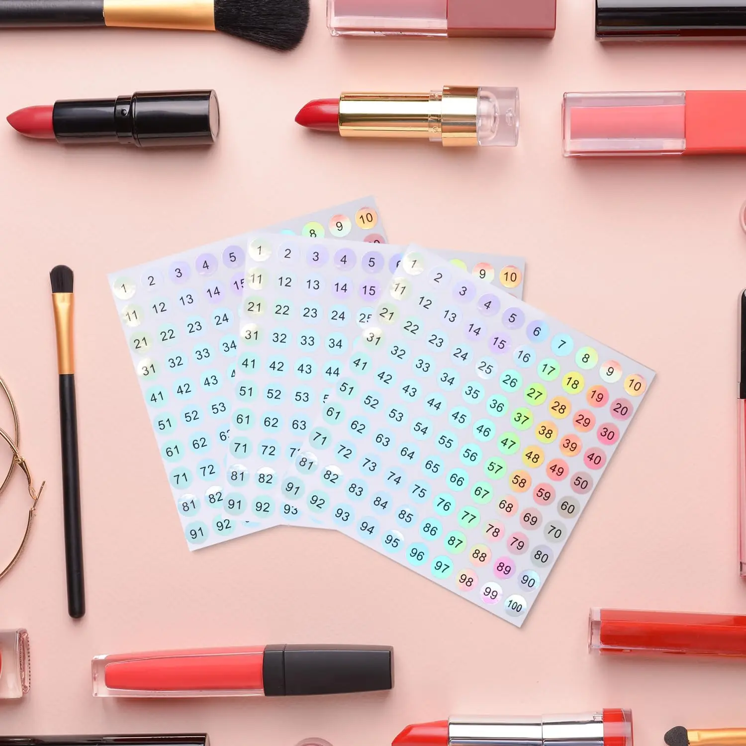 Number Stickers 1-100 Small Round Numbers Stickers 5 Sheets Self ...