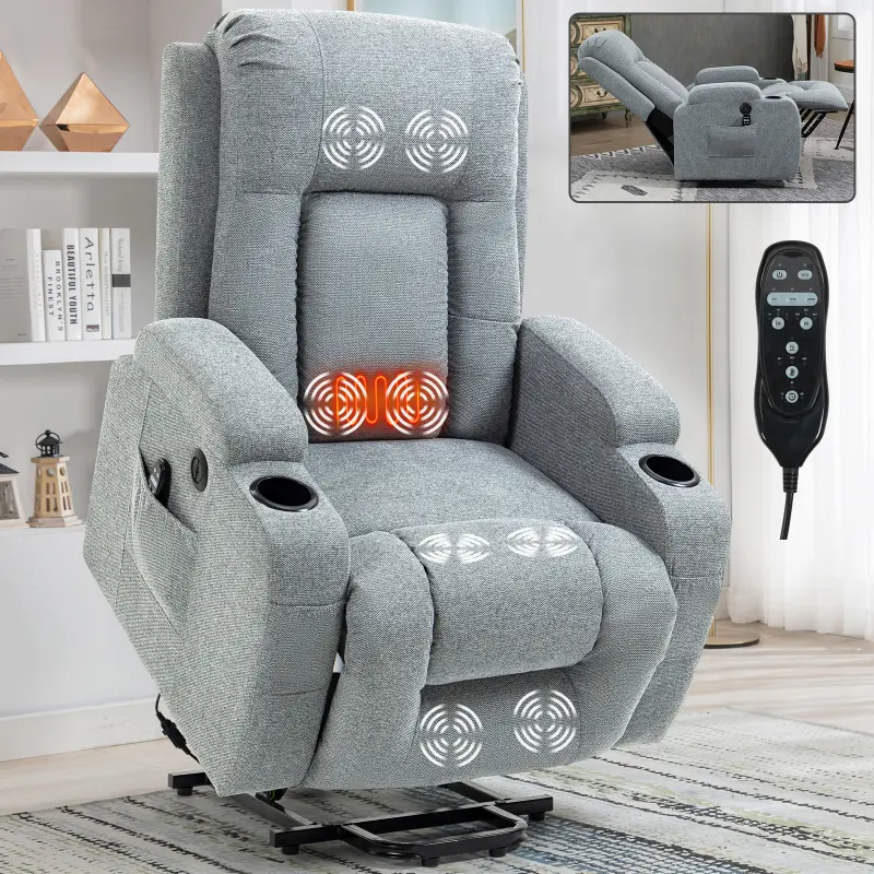 Power Lift Recliner Chair with Heat and Massage for Elderly, Electric ...