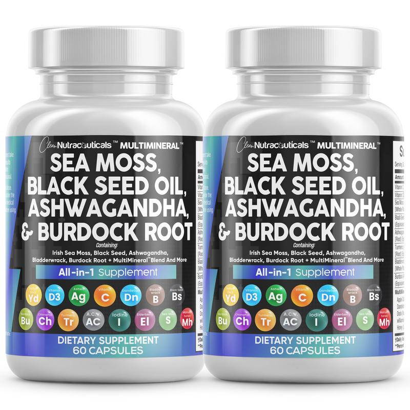 Live Only - 2 Bottle Sea Moss Capsules Bundle Supplement Healthcare ...
