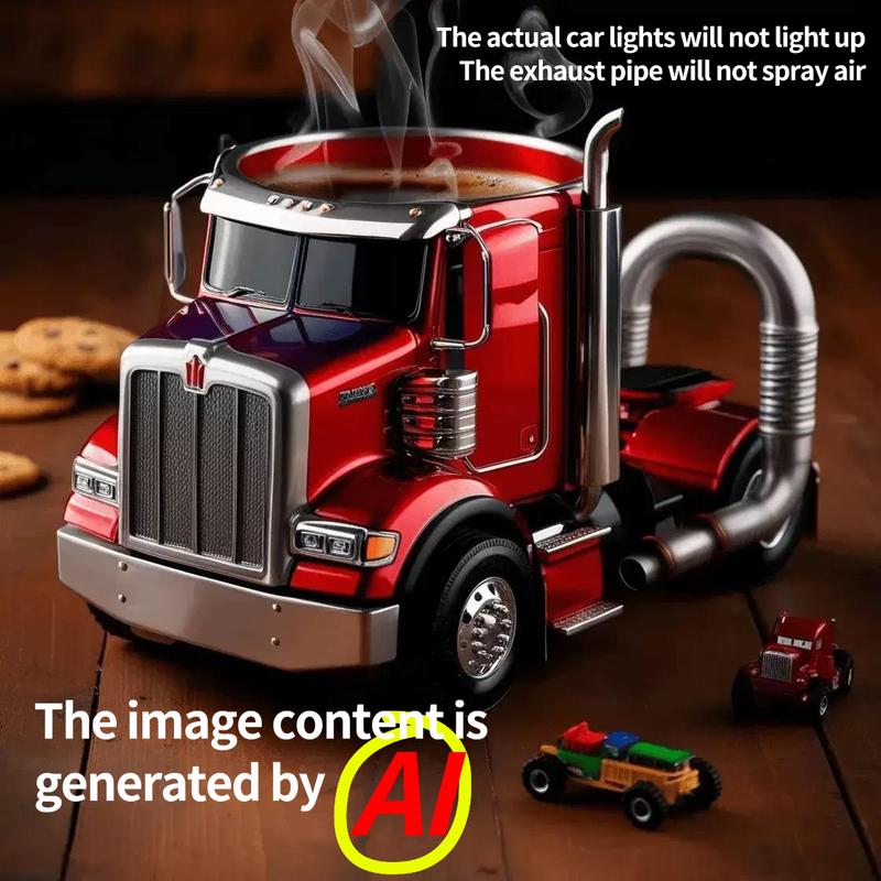 Durable Truck Coffee Mug Semi Truck Handcrafted Coffee Cup Semi-trailer ...