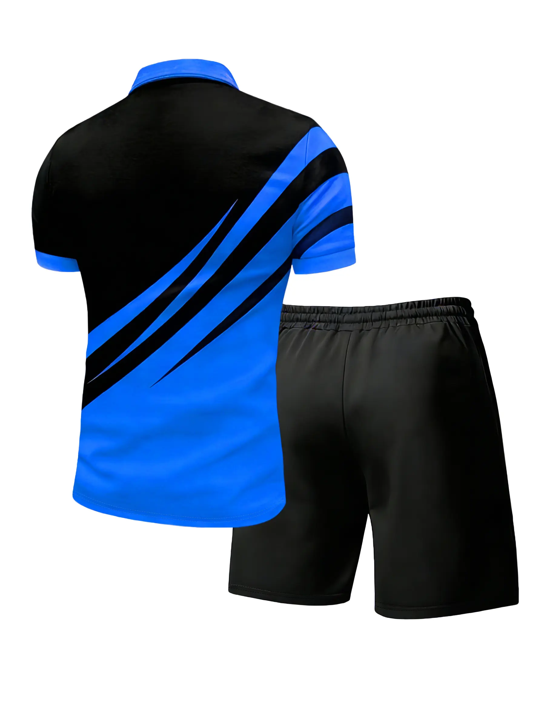 Men's Paris-Themed Matching Polo Tracksuit Set - Breathable Athleisure ...