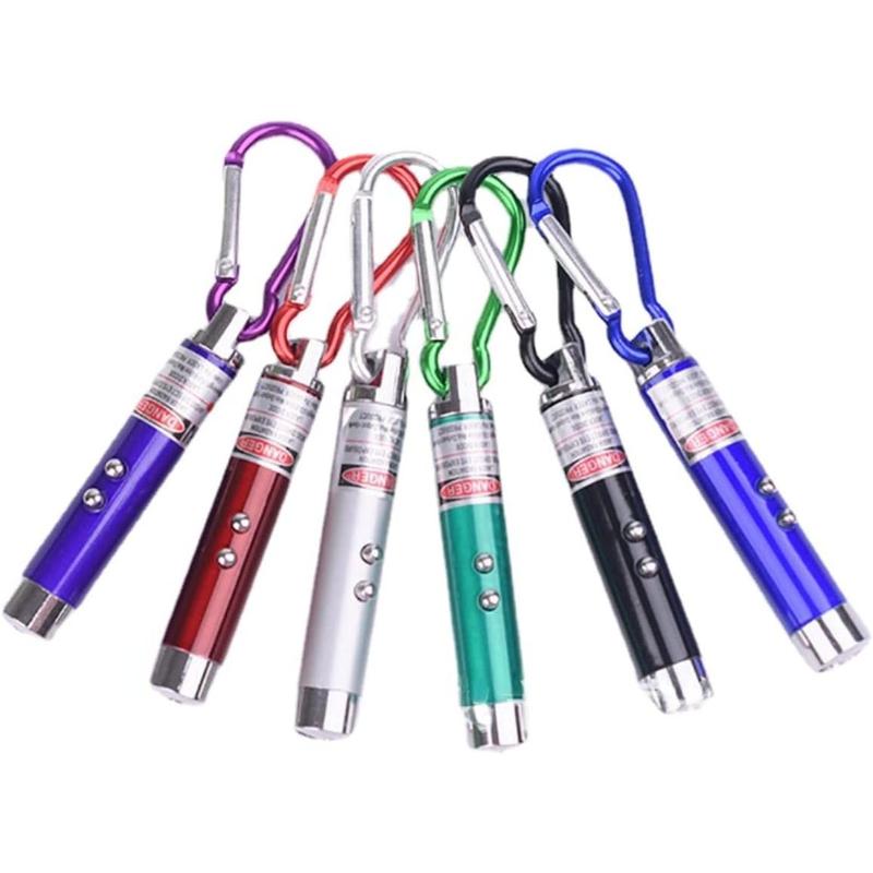 2025 NEW 6 PCS Cat Toys Laser Pointer Mini Keychain Laser Pointer LED ...
