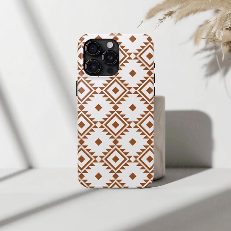 💎🤎 Rustic Diamond Tribal Tough IP Phone Case | Brown White Southwest ...