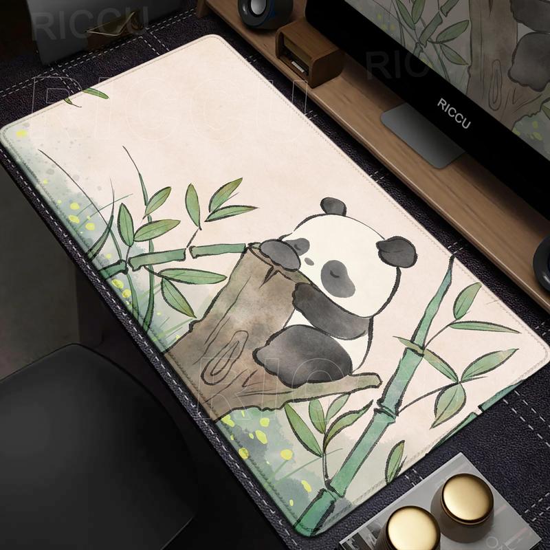 Cute Panda Desk Mat PC Extended Mouse Pad XXL Stitch Edge Non-Slip ...