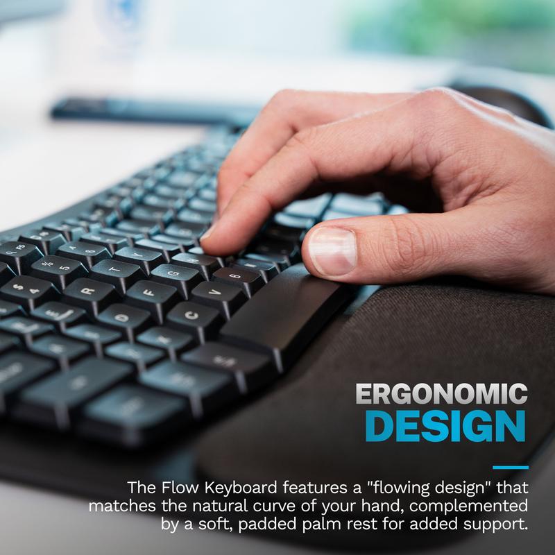 JLab Flow Ergonomic Wireless Keyboard & Mouse Bundle – Multi-Device, AI ...