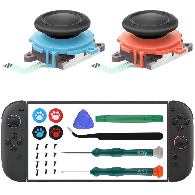 Joycon Joysticks for 2 (2025), Upgrade Anti-Drift Analog Thumbstick, 2 ...