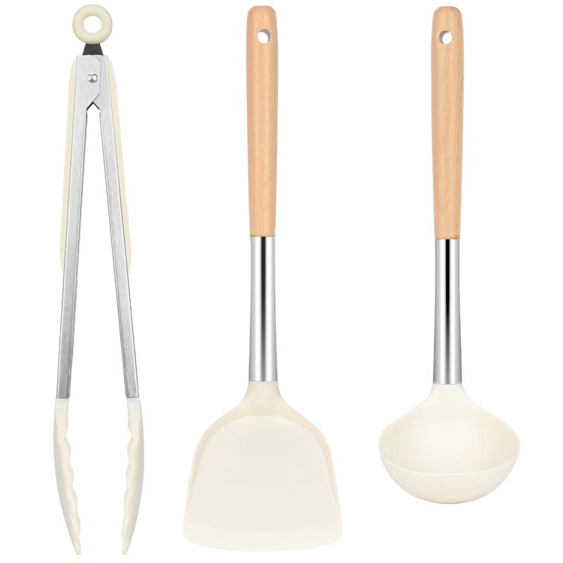 SODAY Silicone Cooking Utensils Set for Kitchen,446°F Heat Resistant ...