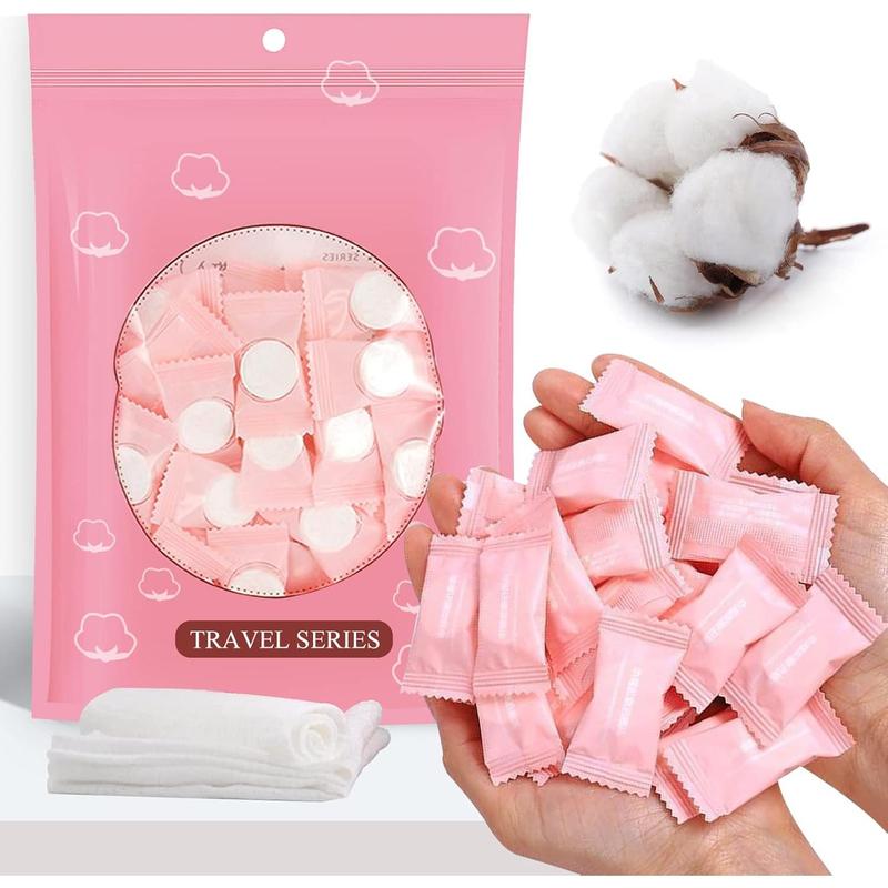 Compressed Towel, Portable Cotton Travel Washcloths Tablet Wipes ...