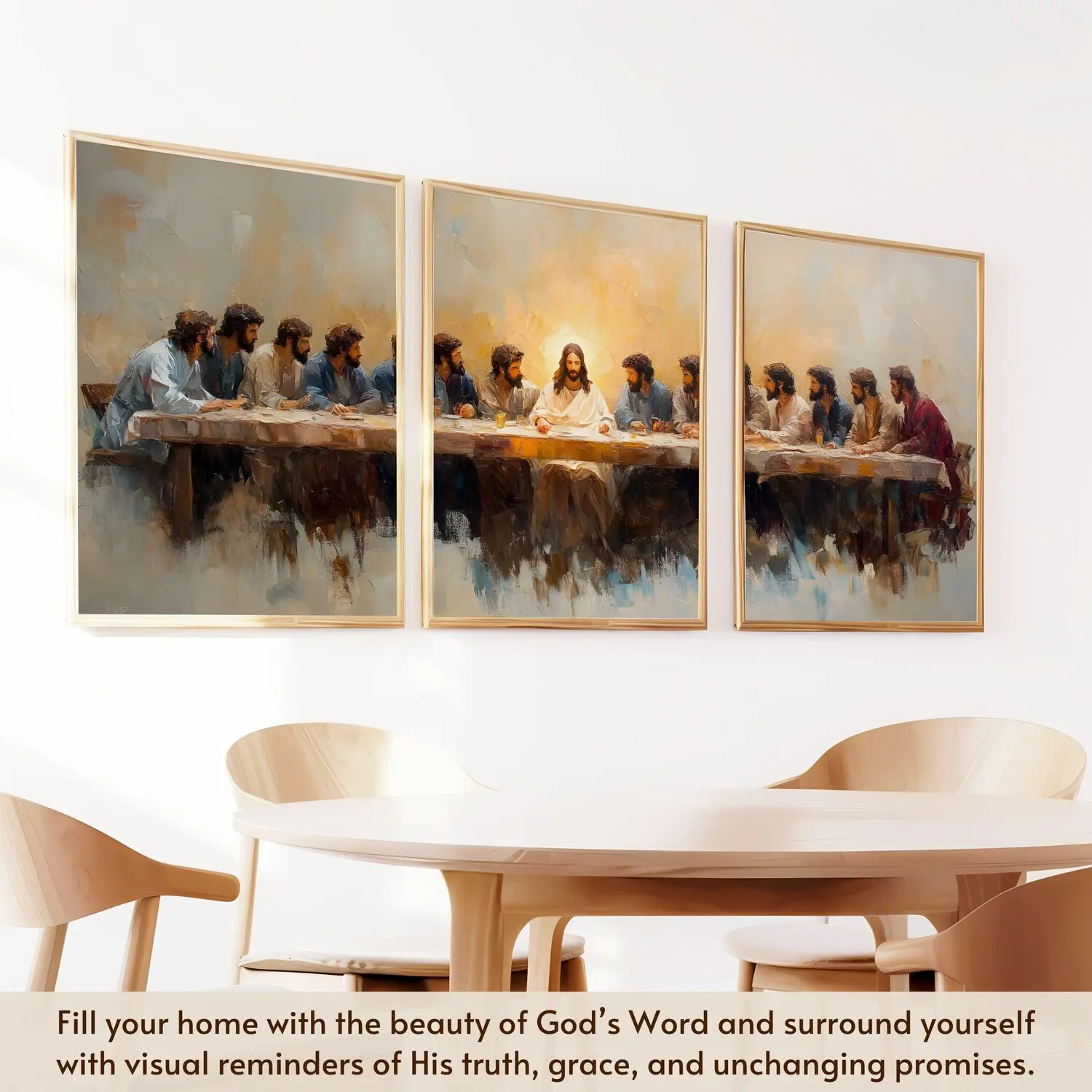 Last Supper Set of 3 The Last Supper Wall Art, Last Supper Poster, Last ...