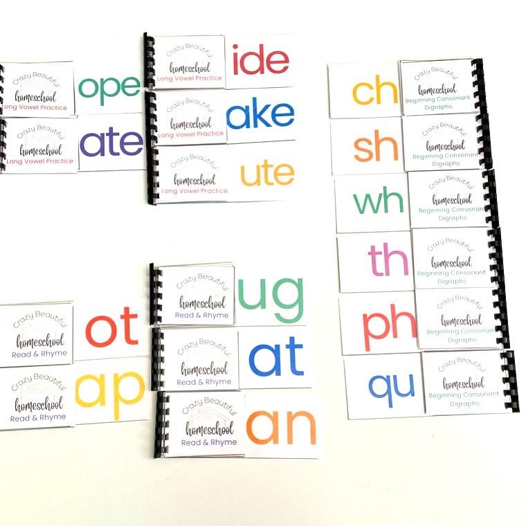 Flip book activity books SET of 16. Short vowel read and rhyme, long ...