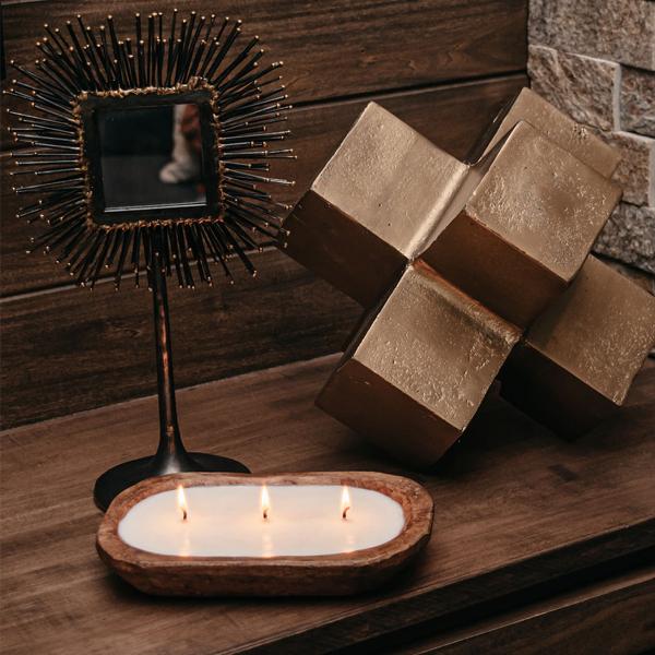 3-Wick Wood Dough Bowl Natural Candle by TLC Candle Co. - Perfect for ...