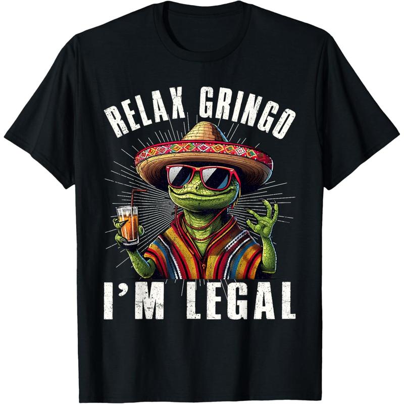 shirts - Cotton Short Sleeve Relax Gringo I'm Legal Mexican Lizard ...