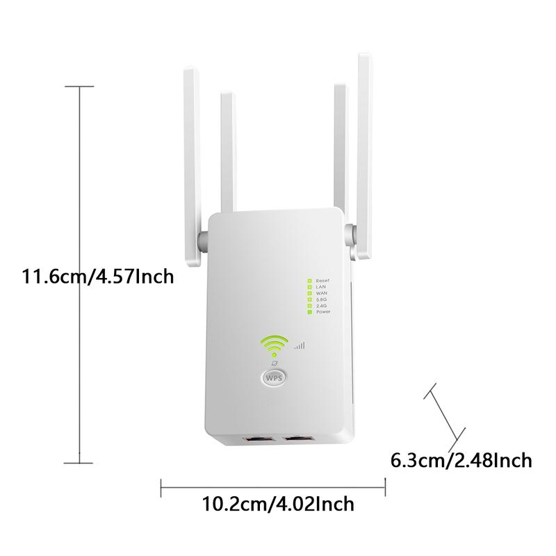 Advanced WiFi Extender 2025, 1200Mbps Dual Band (5GHz/2.4GHz) Signal ...