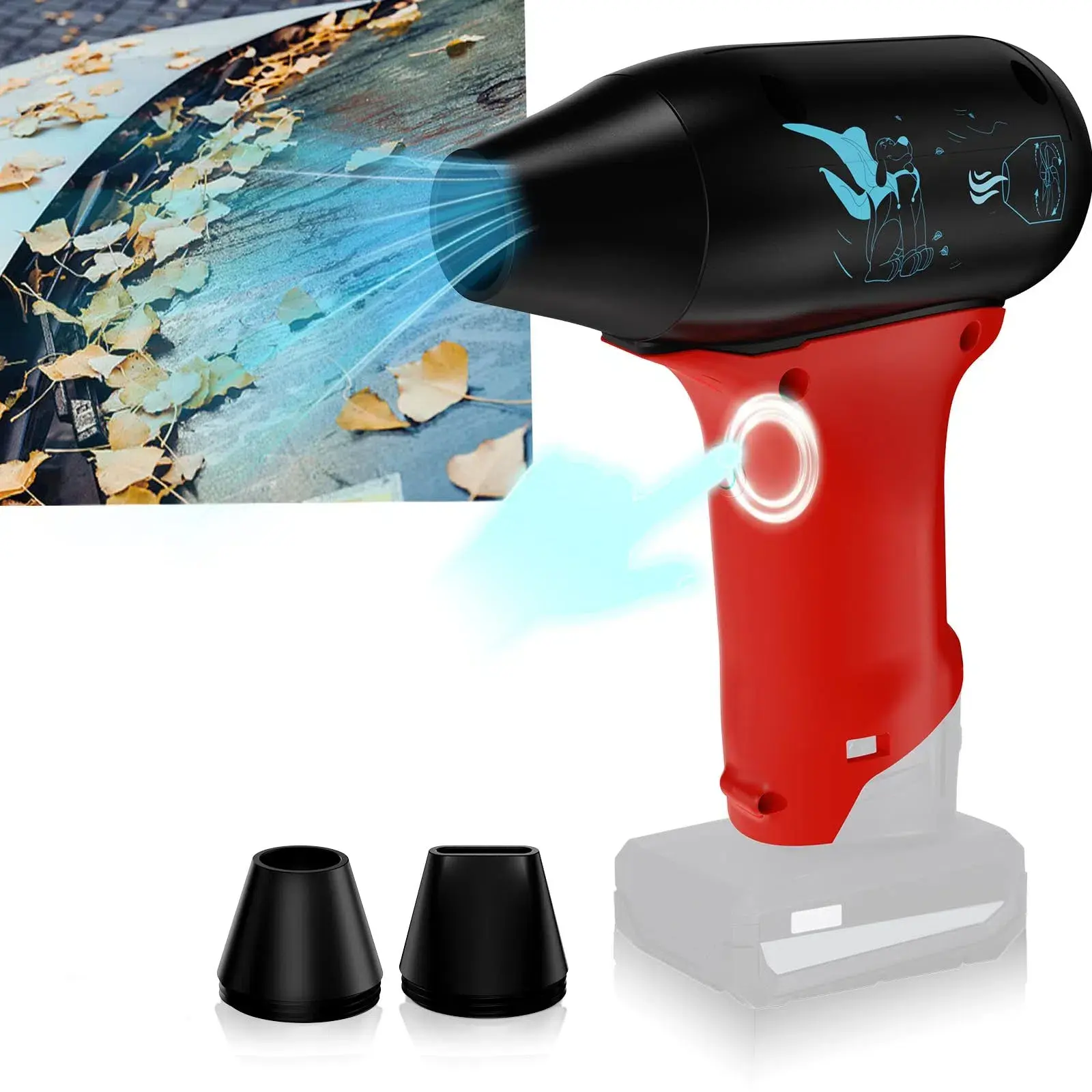 Multifunctional Turbo Jet Blower - Handheld Cordless Powerful Portable ...