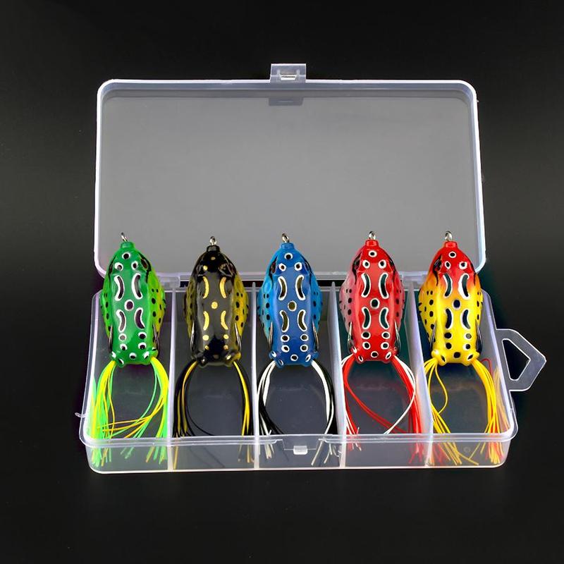 Simulated Frog Lure Set, 5 Counts/box Lifelike Artificial Fishing Lure ...