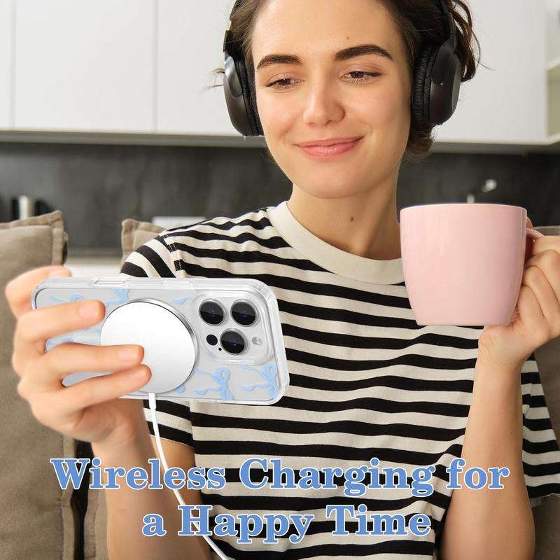 Case suitable for iPhone 17 16 15 14 13 Pro Max Plus Clear Cute Ribbon ...