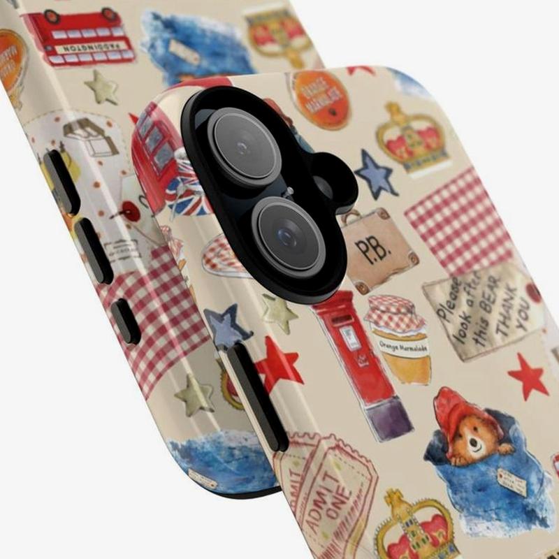 London Bear Phone Case – Cute Bear & British Travel Design, Retro ...