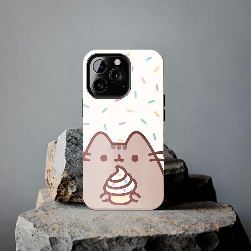 Pusheen Wearing a Tiny Tutu and Dancing Next to a Plate of Rainbow ...