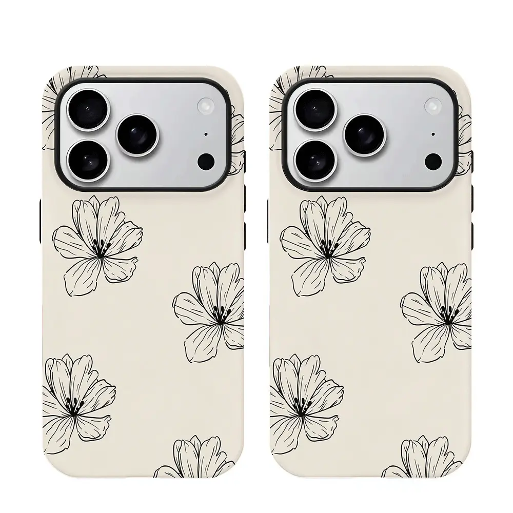 Chic Floral Design Phone Case for iPhone 17PM 15PM 13 13 Mini 12 11 XS ...