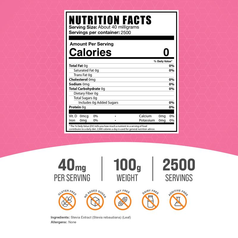 BulkSupplements - Stevia Extract Powder - Sugar Alternatives - Baking ...