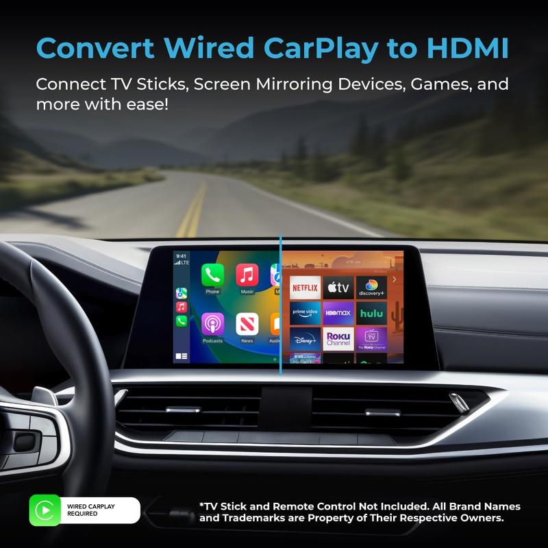 CarPlay TV Adapter - Convert Any Wired CarPlay to Wireless CarPlay - Plug in a TV Stick to ...