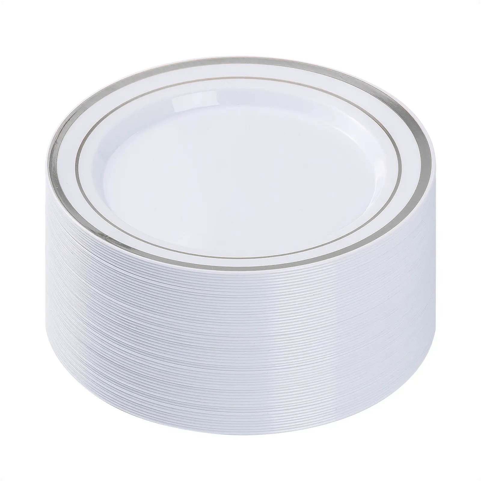 GOODLUCK 100PCS High Quality Plastic Party Plates, Large Round Double ...