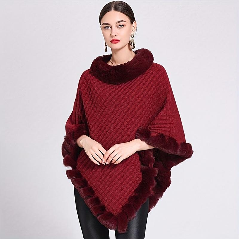 Pashmina Shawl poncho- 1pc Essnce Women's Elegant Oversized Poncho ...