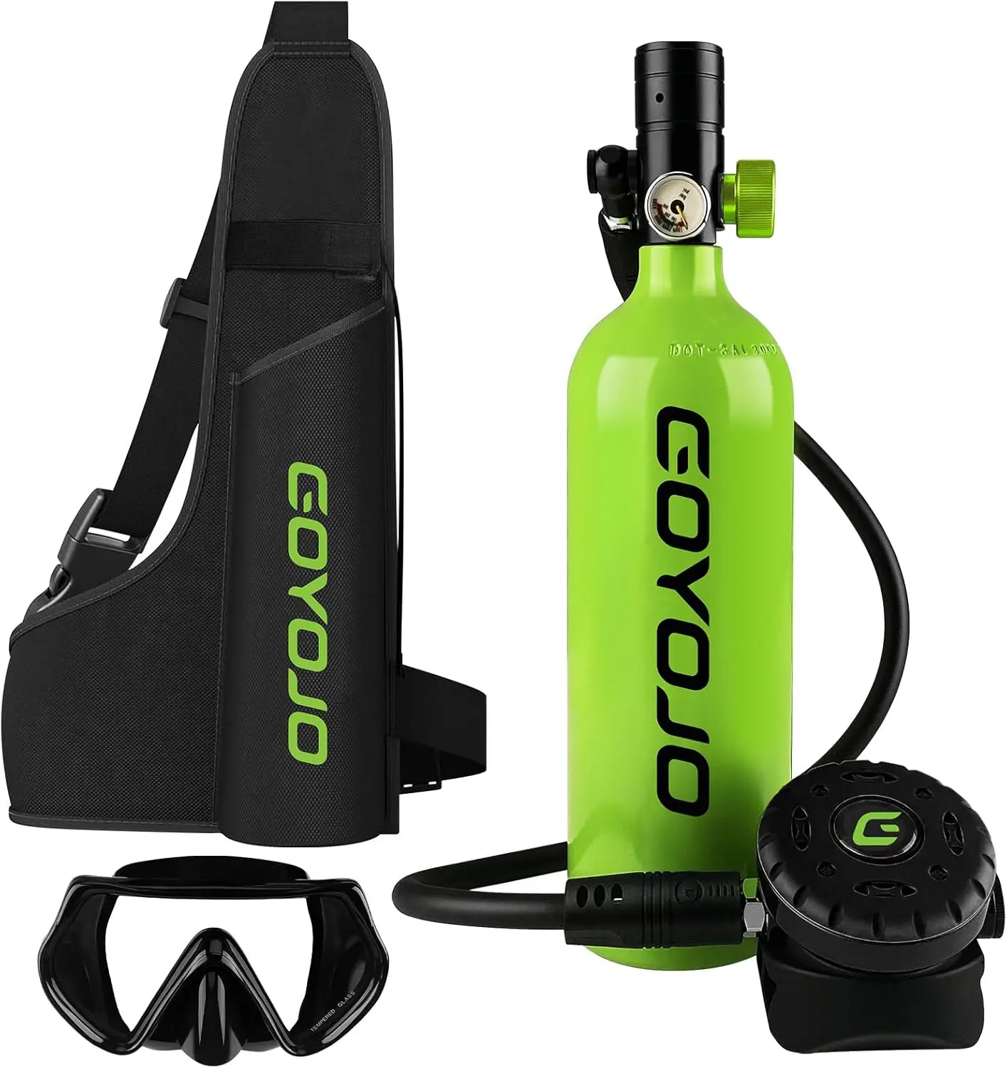 GOYOJO 1L Mini Scuba Tank with Mask – DOT Certified Portable Diving Air ...