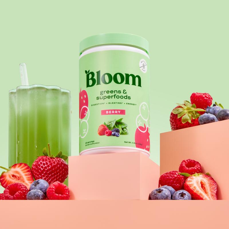 Bloom Nutrition Greens & Superfoods Powder (25 Servings) - Digestion ...