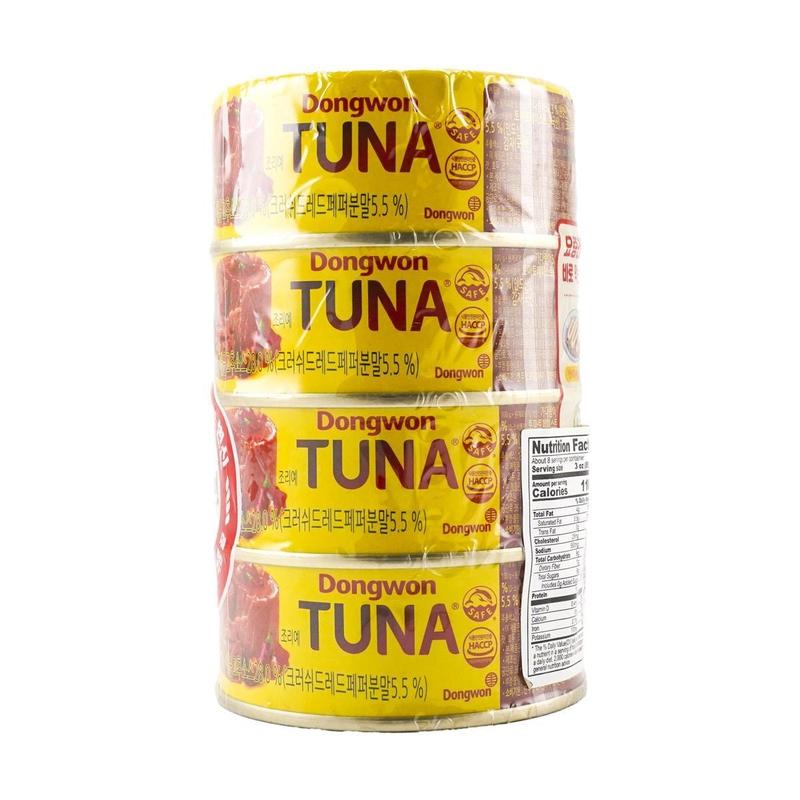 DONGWON Double Spicy Tuna Can 135g x 4 Pack - Korean Style Hot & Savory ...