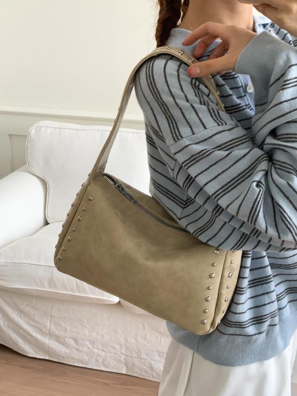 Fashion Rivet Retro Urban Style Shoulder Bag Elegant Ladies Handbag ...