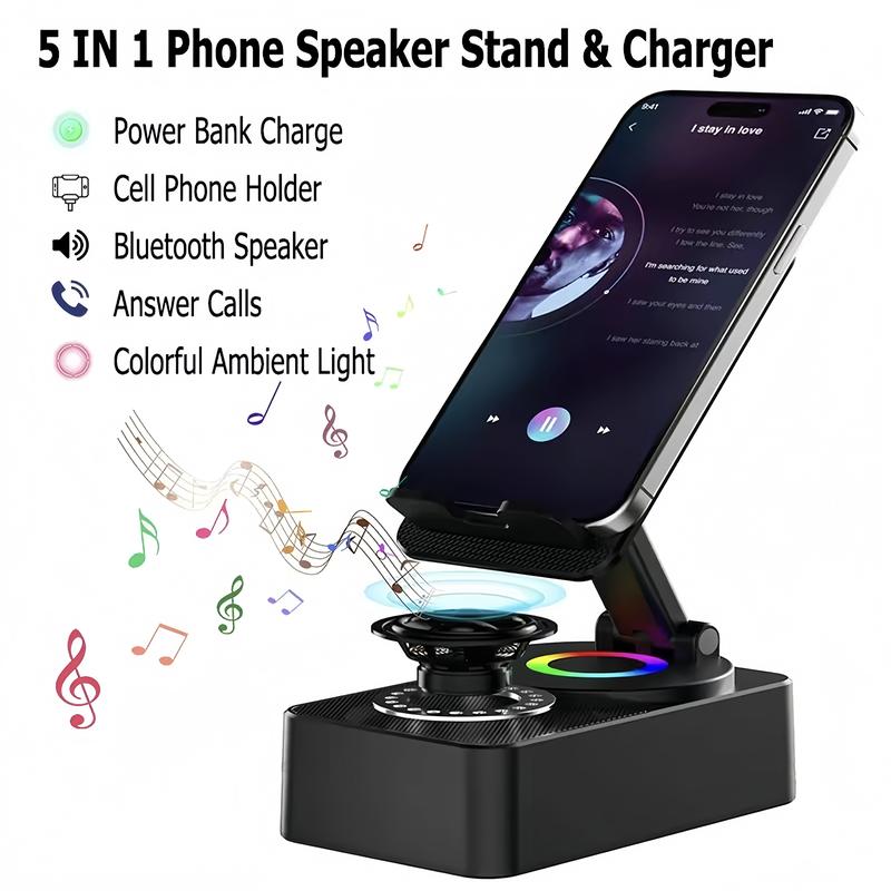 5-in-1 Wireless Speaker Cell Phone Stand with Bluetooth/induction Audio ...