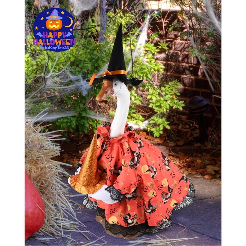 Halloween Porch Goose Outfit - Orange & Black Goose Costume Set for 23 ...