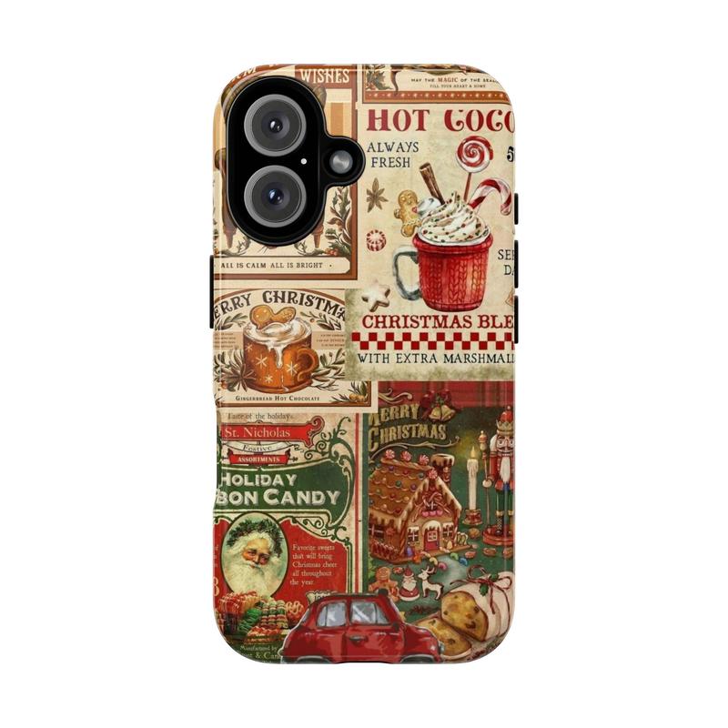 Vintage Christmas Phone Case, Retro Holiday Aesthetic Phone Case for ...