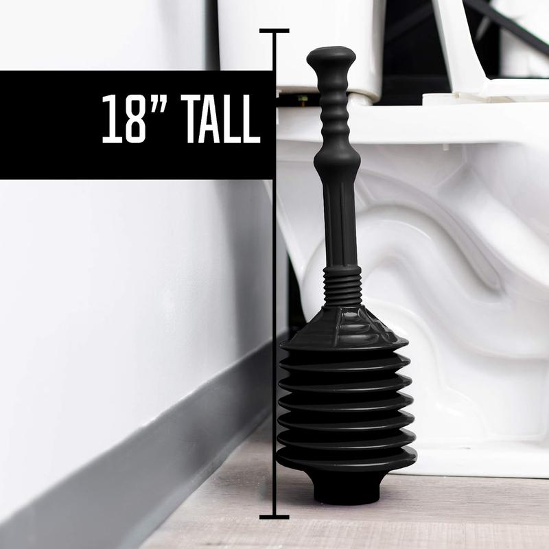 Jackson Supplies Black Bellows Accordion Toilet Plunger High Pressure ...