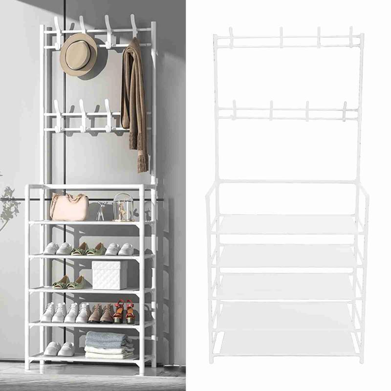 Modern Metal Freestanding Coat Rack, Simple Modern Shoe Bench with Coat ...