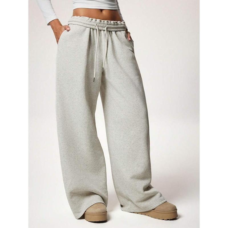 Winter New Thermal Lined Thick Casual Versatile High Waist Elastic ...