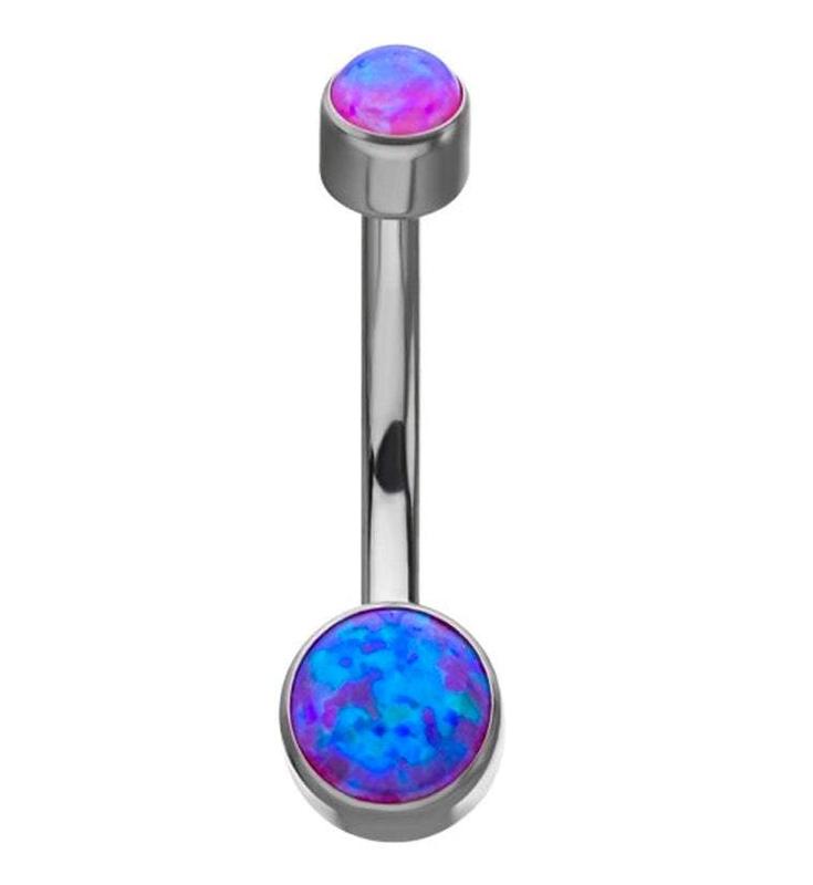 Purple Opalite Bezel Titanium Belly Button Ring - TikTok Shop
