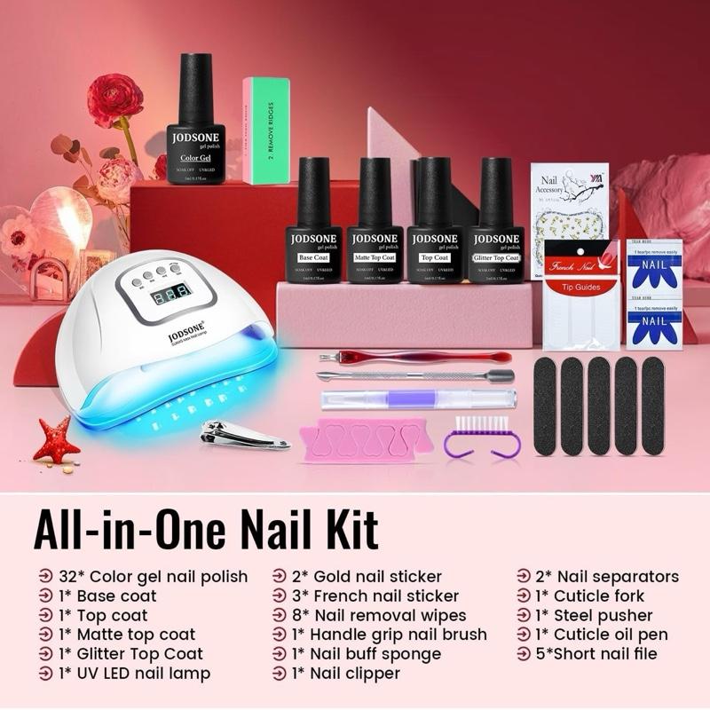 Gel Nail Polish Kit with U V Light 32 Colors - Includes Gel Nail, 4 ...