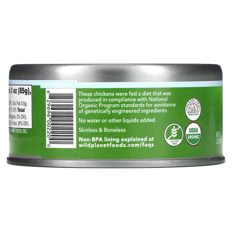 Wild Planet Organic Roasted Chicken Breast with Rib Meat, 5 oz (142 g)