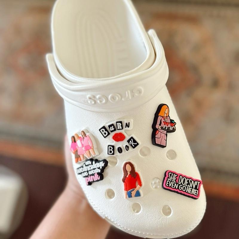 Girl Movie Character Croc Charms - Burn Book & She Doesn't Even Go ...