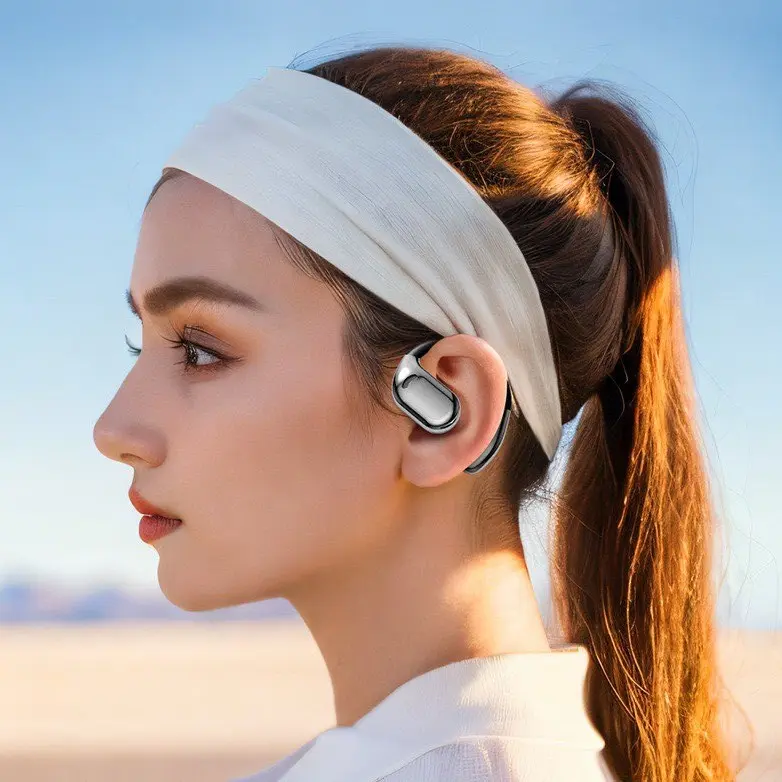 Bluetooth 5.4 Clip-On Earphone Audio Headset With 2 Hours Charging Time ...