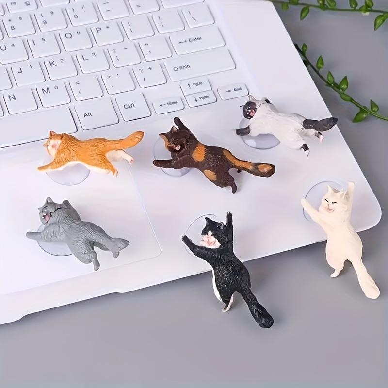 6pcs Cute Desktop Cat Stands – Mini Cat Figurine Set for Desk, Car ...