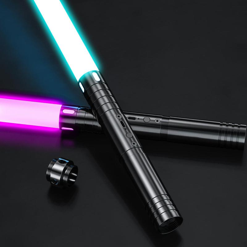 USB Rechargeable RGB Light Saber with Metallic Handle, 15 Colors & 3 ...