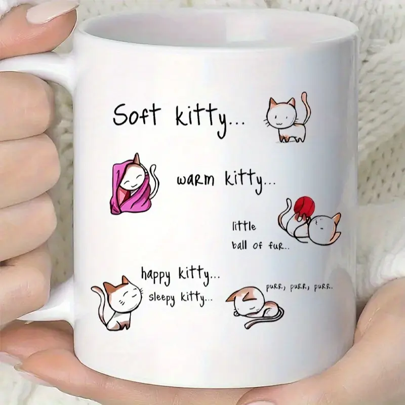 Soft Kitty Ceramic Coffee Mug 1pc 11Oz Cute Kitten Two-Tone ...