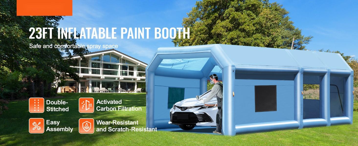 Inflatable Spray Booth 23 X 13.1 X 9 Ft With 750W And 480W Powerful ...