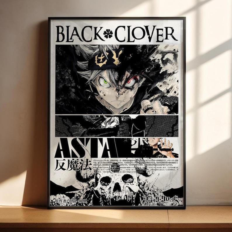 Black Clover Anime Poster - Asta Anime Art Print Anime Gifts - TikTok ...
