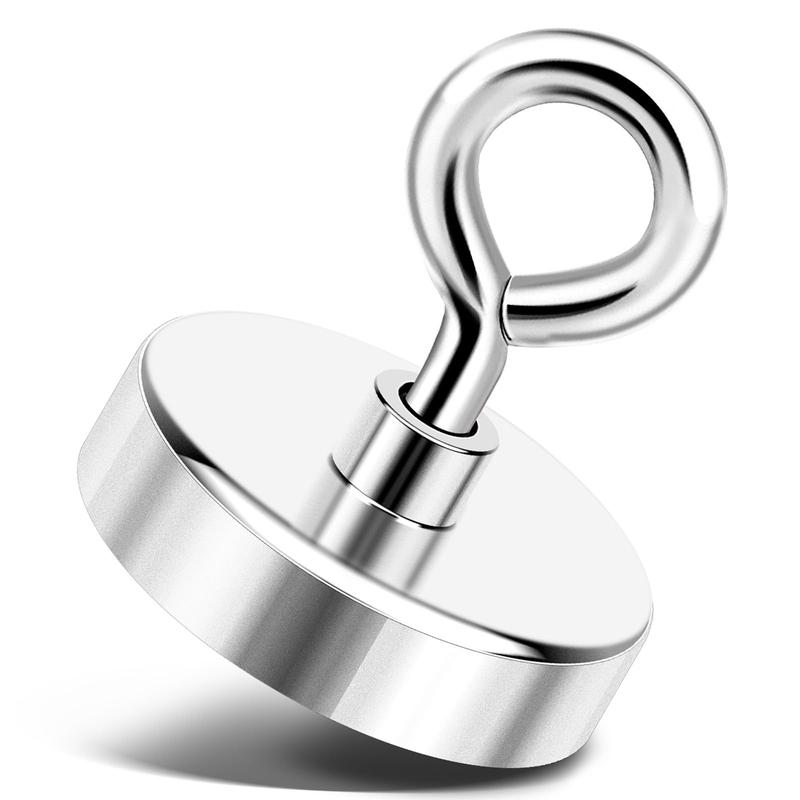 150lbs Neodymium Fishing Magnet – 36mm Rare Earth Magnet with Eyebolt ...
