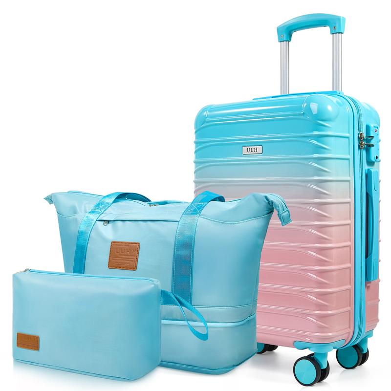 UUH Carry-on Luggage Sets Expandable PC+ABS Durable Suitcase with ...